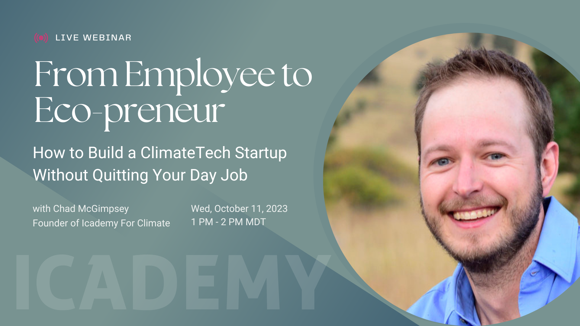 [Live Event] From Employee to Eco-preneur